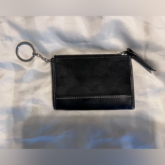 Coach | Bags | Coach Black Monogrammed Skinny Cardholder Key Chain ...